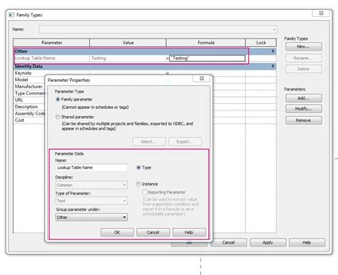 The BIM Data Loop In Lookup Table Name Parameter