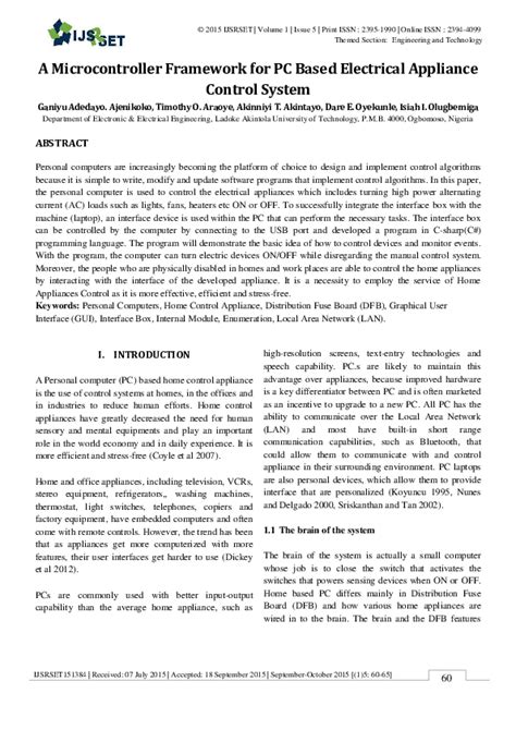 Pdf A Microcontroller Framework For Pc Based Electrical Appliance