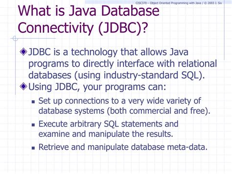 Ppt Java Database Connectivity Jdbc Powerpoint Presentation Free