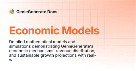 Economic Models Geniegenerate Docs