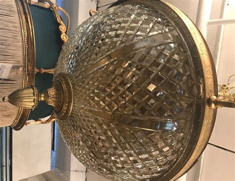 Люстра из хрусталя и бронзы Купол 1954 год СССР Люстра Хрусталь Бронза