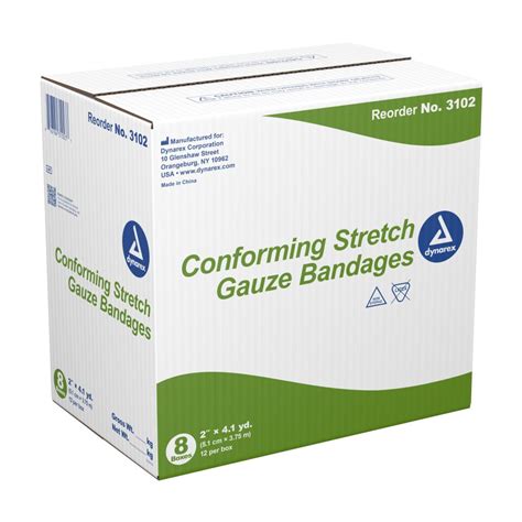 New Dynarex Strch 2 N S 12 Bx 8bx Cs Conforming Bandage Case Disposables General For Sale