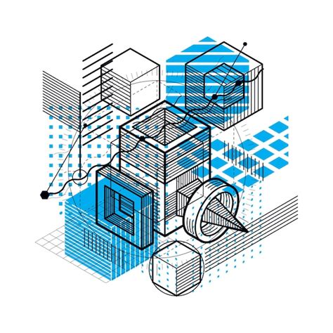 Premium Vector Isometric Linear Abstract Vector Background Lined Abstraction Cubes Hexagons