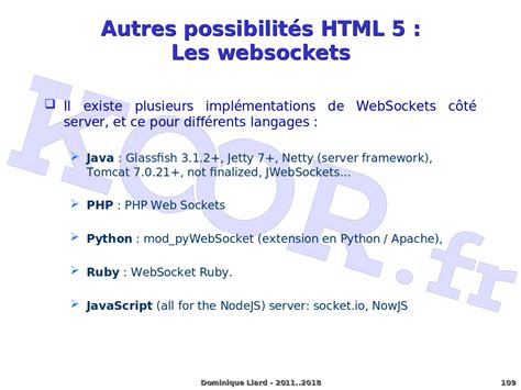Nouveautés Html 5 And Css 3 Autres Possibilités Html 5 Les Websockets