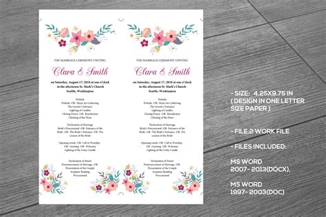 Wedding Program Template Indesign And Ms Word Template