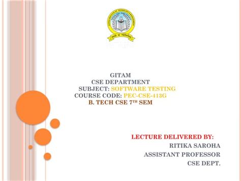 Introduction To Software Testing Presentation Ppt