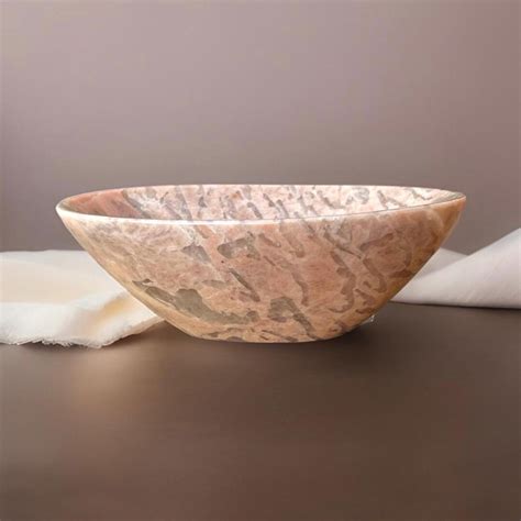 Peach Moonstone And Smoky Quartz Bowl Natural Moonstone Polished Stone