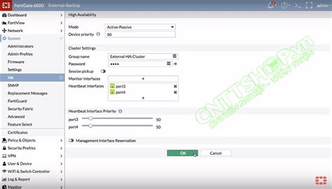 [fortios 5 6] Hướng Dẫn Cấu Hình Ha Trên Firewall Fortigate