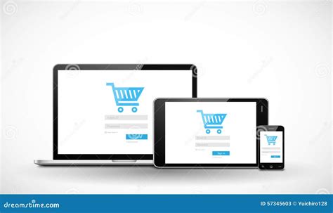 Responsive E Commerce Web Template Stock Vector Illustration Of Template Graphic 57345603