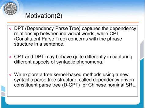 Ppt Chinese Semantic Role Labeling With Dependency Driven Constituent Parse Tree Structure