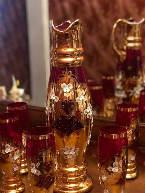 Набор сервиз бокалы богемское стекло смальта богемия Bohemia антиквар 11 500 грн Предмети