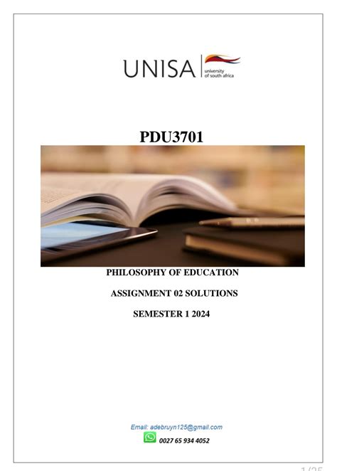Pdu3701 Assignment 02 Solutions Semester 1 2024 Studypass