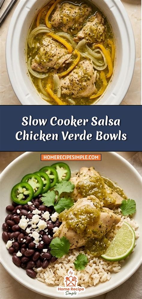 Slow Cooker Salsa Chicken Verde Bowls