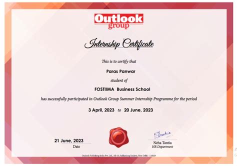 Paras Panwar On Linkedin Internship Summerinternship Outlookgroup Operationsinternship