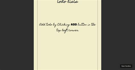React To Do Lists Codesandbox