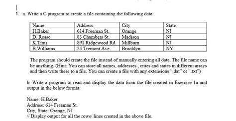 Solved A Write A C Program To Create A File Containing Chegg Com