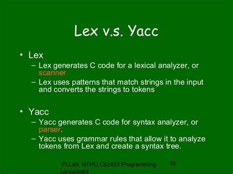 lex and yacc ppt