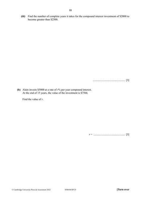 Cambridge Igcse 0580 Mathematics Specimen Paper 4 For Examination From 2025 Pdf