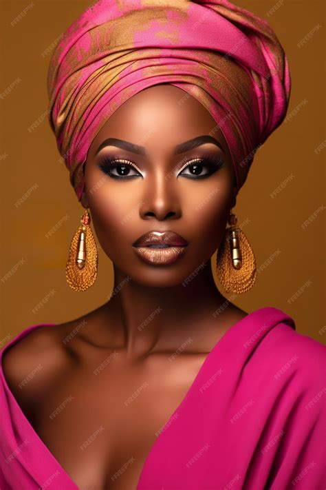 Premium Photo Beautiful Darkskinned African Woman Dressed In Gold