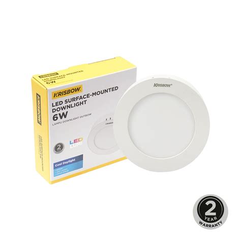 Jual Krisbow Lampu Downlight Bulat Outbow Led Watt Cool Daylight Terbaru Ruparupa