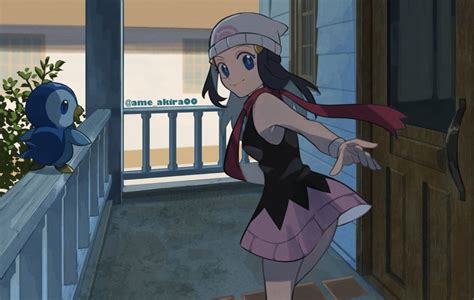 Dawn And Piplup Pokemon And More Drawn By Ame Akira Danbooru