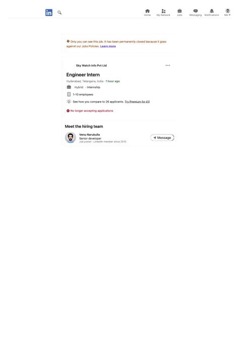 venu narukulla on linkedin i suddenly started getting many responses linkedin has removed a…