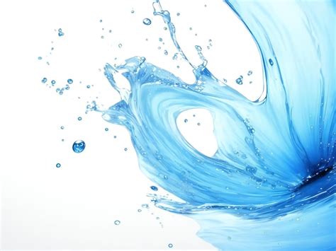 Premium Ai Image Blue Water Swirl Splash With Little Bubbles Isolated On White Background