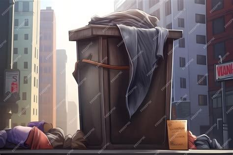 Premium Photo Garbage In Urban City Overflow The Garbage Dumpster Can