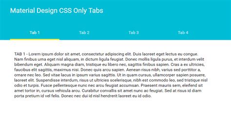 Css Only Material Design Tabs Codemyui Css Only Material Design Tabs Codemyui