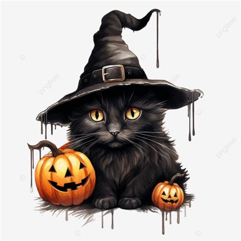 헬로윈 호박을 들고 있는 검은 고양이 검은 고양이 헬로윈과 함께 호박 Png 일러스트 및 이미지 에 대한 무료 다운로드 Pngtree