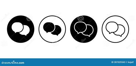Speech Bubble Vector Icon Set Dialog Symbol Stock Illustration Illustration Of Graphic White