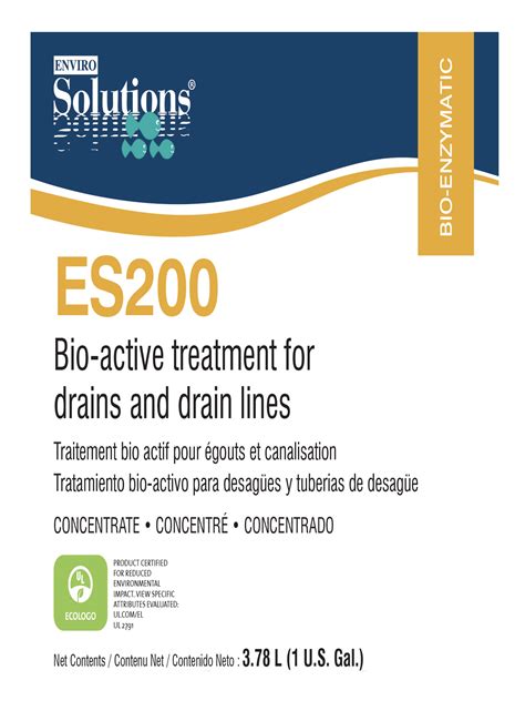 ES200 Bio-Active Treatment for Drains and Drain Lines - QualiCan QAP ...