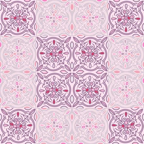 Ethnic Floral Mosaic Tile Abstract Geometric Ornamental Seamless Pattern Vintage Decorative