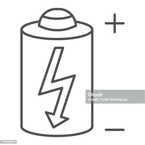 배터리 가늘게 선 아이콘 전원 배터리 벡터 그림 흰색에 격리 웹 및 응용 프로그램을 위해 설계된 볼트 윤곽 스타일 디자인 알칼리