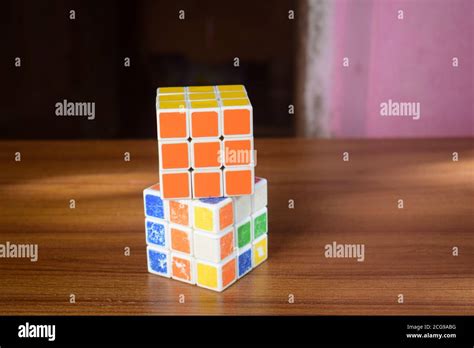Rubik S Cube Solved And Unsolved Stock Photo Alamy