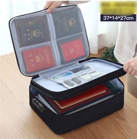 Органайзер сумка для зберігання документів Topa з кодовим замком 2 відділення Чорний від