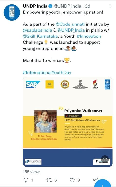 Priyanka Vutkur On Linkedin Undp Ministryofskilldevelopment Sap
