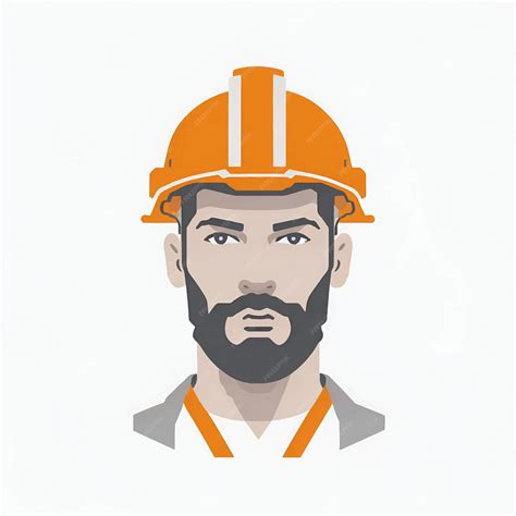 Premium Vector Construction Worker Man Head Face Vector