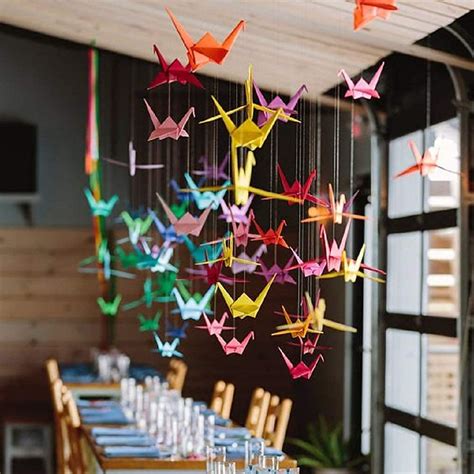 10strings 15cm Big Size Premade Origami Paper Crane Garlands For Rustic