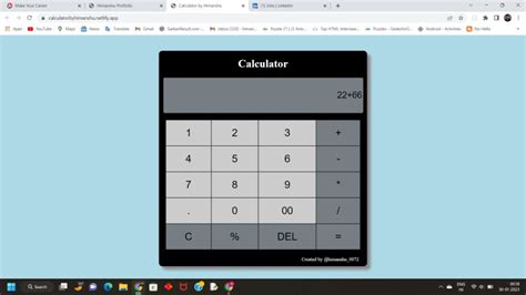 Himanshu Prajapati On Linkedin Calculator Html Css Javascript