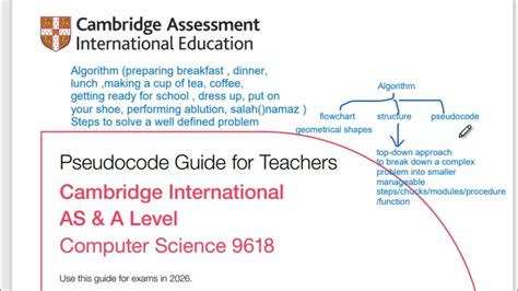 Pseudocode Guide For Teachers Cambridge Computer Science 2210 9618