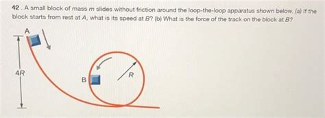 Solved 42 A Small Block Of Mass M Slides Without Friction Chegg Com