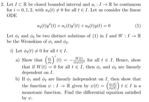 Solved Let I⊂r Be Closed Bounded Interval And Ai I→r Be