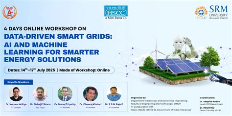 Srm University 4 Days Online Workshop On Data Driven Smart Grids Ai