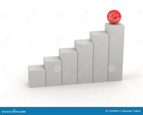3d Business Graph Isolated On White Background Stock Illustration Illustration Of Round
