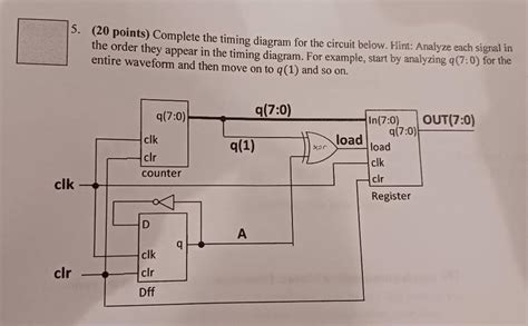 Solved 20 Points Complete The Timing Diagram For The Circuit
