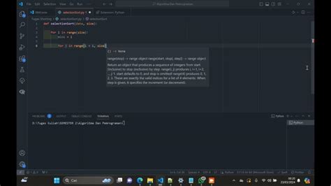 Pembelajaran Selection Sort Python Youtube