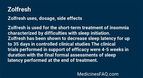 Zolfresh Uses Dosage Side Effects Food Interaction And Faq