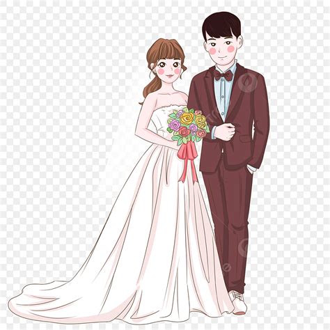 รูปการ์ตูนเจ้าสาวและเจ้าบ่าว Png คลิปอาร์ต การ์ตูน ภาพประกอบภาพ Png และ Psd สำหรับดาวน์โหลดฟรี