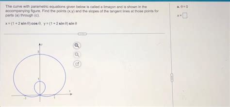 Solved The Curve With Parametric Equations Given Below Is Chegg Com